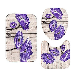 Valcatch 1 Set 3D Digital Printing Shower Curtain Sets with Rugs Toilet Lid Cover and Bath Mat Stylish Ice Cube Shower Curtain with 12 Hooks for Home Hotel Party Bathroom Decorations