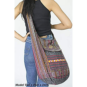 Your Cozy Boho Purses And Handbags Handmade Cotton Bag For Unisex (Brown)