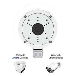 ANNKE Universal Junction Box Mount Bracket for Bullet Dome Turret PTZ Security Cameras Outdoor Waterproof Aluminum Wall Ceiling Mount Hide Cables