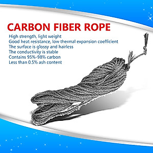 Carbon Fiber Graphite Rope, Good Heat High Strength, Light Weight Widely Used in Different Types of Negative Ion Conductive Electrodes.(Diameter 3mm)