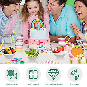 Hamiggaa 100 Pcs 8oz Disposable Paper Bowls,Natural Compostable Bowls,White Heavy-Duty Bagasse Bowls for Parties,Catering and Everyday Use