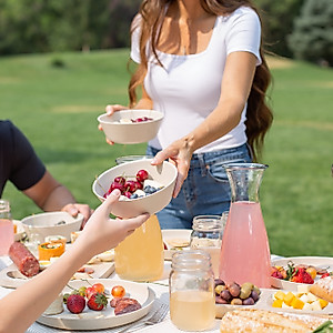 Grow Forward Premium Wheat Straw Cereal Bowls Set of 8-28oz Microwave Safe Plastic Bowls Reusable - Unbreakable BPA-Free Dishwasher Safe Bowls for Camping, RV - Bowls for Kitchen - Sahara