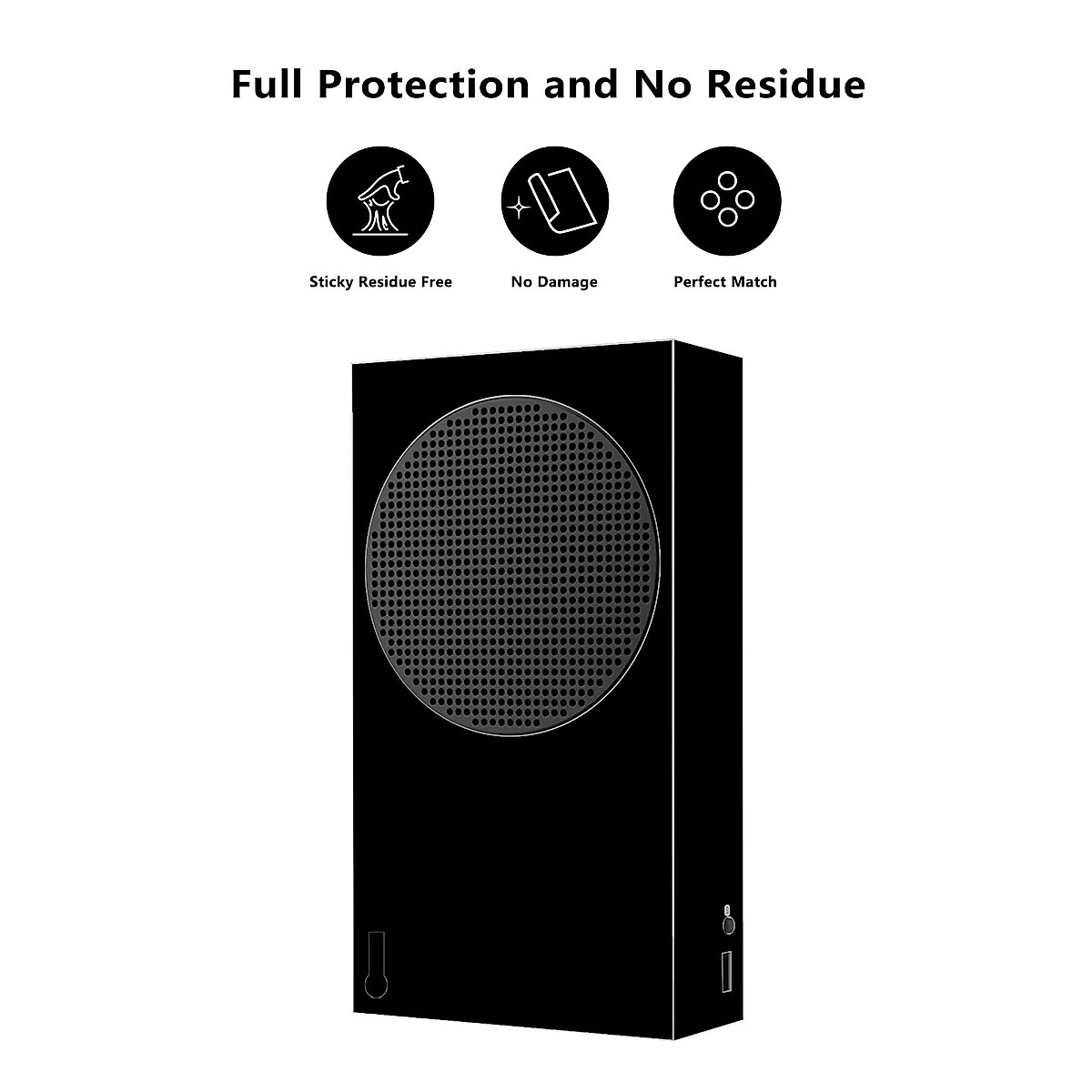 PlayVital Black Custom Vinyl Skins for Xbox Core Wireless Controller, Wrap Decal Cover Stickers for Xbox Series S Console Controller