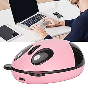 ASHATA Mini Cute Wireless Mouse, 2.4G Rechargeable Wireless 1200DPI Ergonomic Fashionable Gaming Mice with USB Receiver and 3 Buttons for PC Laptop Computer for Kids Girls, Customizable