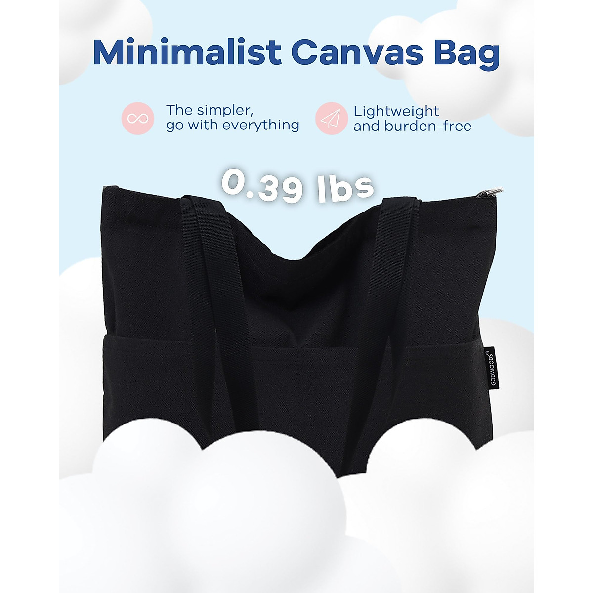 Women's Canvas Bag, Aesthetic Handbags with Zipper Travel Shoulder Bags Shopping Handbags with Inner Pockets