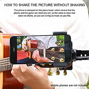 Cell Phone Holder, Guitar Bass Head Phone Holder, Live Broadcast Bracket Clip for Smart Phones with 360° Swivel Adjust(1Pc Phone Holder)