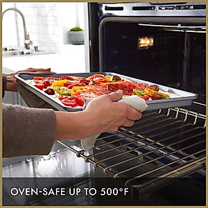 Calphalon 11-Piece Pots and Pans Set, Oil-Infused Ceramic Cookware with Stay-Cool Handles, PTFE- and PFOA-Free, Dark Grey & Baking Sheets, Nonstick Baking Pans Set