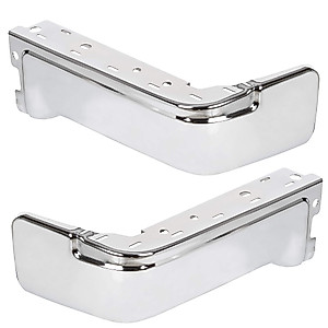 ECOTRIC Rear Step Bumper End Cap Cover Compatible with 2009-2014 Ford F150 Styleside Face Bar Driver Passenger Side W/O Sensor Hole Chrome 2 Packages