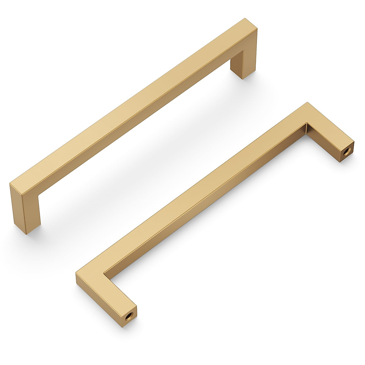 NEIKO Heritage Designs Contemporary Pull 5-1/16 Inch (128mm) Center to Center Brushed Brass Finish (10-Pack)