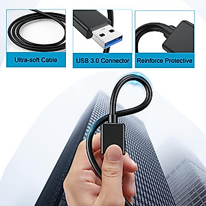 USB Cable 6 Feet 5-Pack, USB 3.0 A to A Male Cord Adapter Double End USB 2.0 Cord Male to Male for Hard Drive Enclosures, DVD Player, Laptop Cooler and More