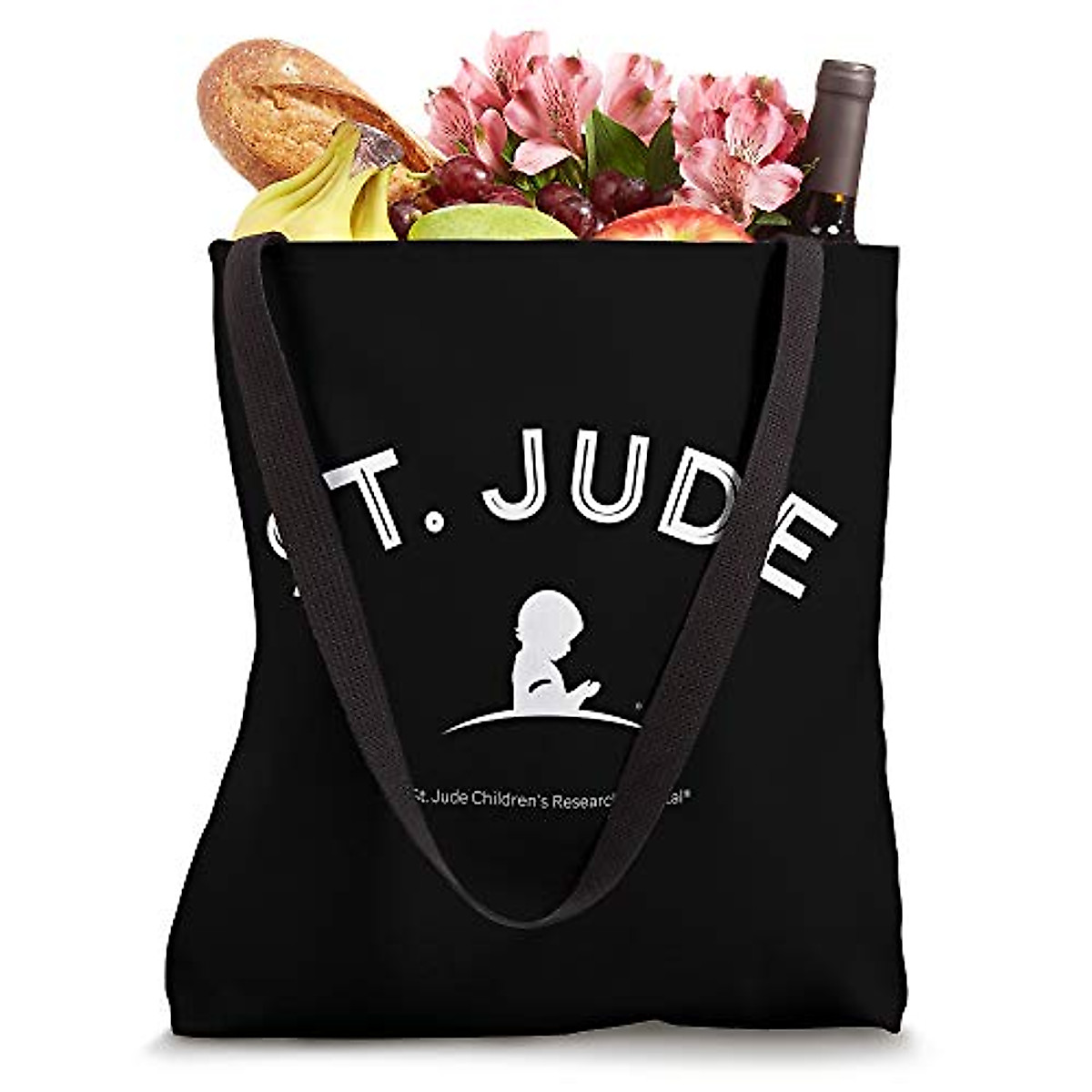 St. Jude Children's Research Hospital Logo Black Tote Bag