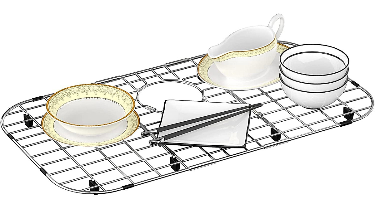SANNO Stainless Steel Kitchen Sink Grate & Dish Rack