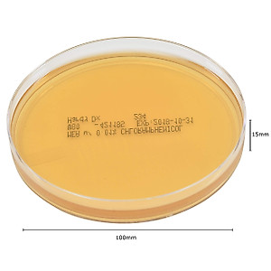 Malt Extract Agar with 0.01% Chloramphenicol, deep fill, for the cultivation, isolation, and maintenance of yeasts and molds, 15x100mm prepoured plate, order by the package of 10, by Hardy Diagnostics