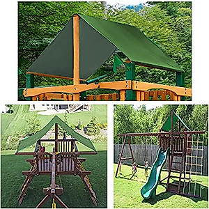 52x90 Inches Outdoor Swingset Shade Kids Playground Swing Replacement Canopy Waterproof Wooden Swing Sets Cover Replacement Tarp Uv Protection Playground Roof Canopy(Size:52 x 90 inch,Color:Grey)