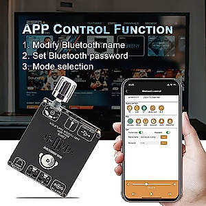 C50HS Bluetooth Amplifier Board TPA3116D2 HiFi Chip 12-24V DC Input,Support USB Sound Card/USB Flash, AUX, Bluetooth Multiple Input Modes (C50HS with 12V/5A DC Power Adapter)