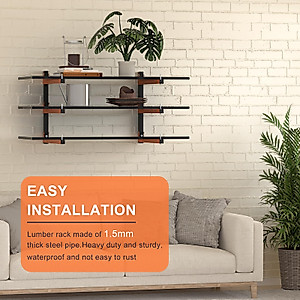 Lumber Rack Wall Mount, Lumber Storage Rack, Heavy Duty Wood Storage Racks with 9-Level System, 1080 lb Substantial Garage Wood Organizer, Orange Lumber Metal Racks for Indoor and Outdoor (6 PACK)