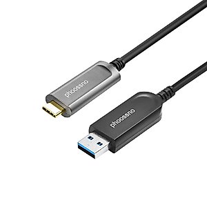 USB A to C Fiber Optical Extension Cable USB 3.1 Gen2 10Gbps 15M 50FT Compatible with Microsoft Azure Logitech Camera Aver &Vaddio & Barco ClickShare Touch Screen Kinect Oculus VR Intel RealSense