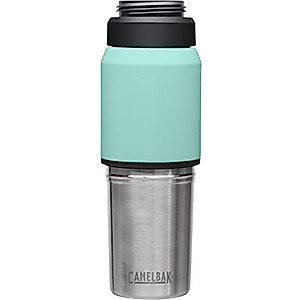 CamelBak MultiBev Water Bottle & Travel Cup – Vacuum Insulated Stainless Steel – Coastal/Lagoon – 17 oz bottle & 12 oz cup