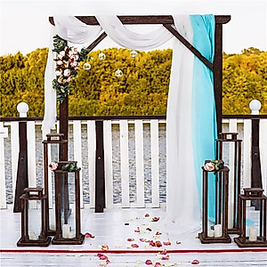 yeesiprua Wedding Arch Drapes, 18FT White Drapes Sheer Backdrop Curtain Chiffon Fabric Drapery Table Runner Sheer Voile Draping Panels Wedding Arches for Ceremony Curtain Valance Party Decoration