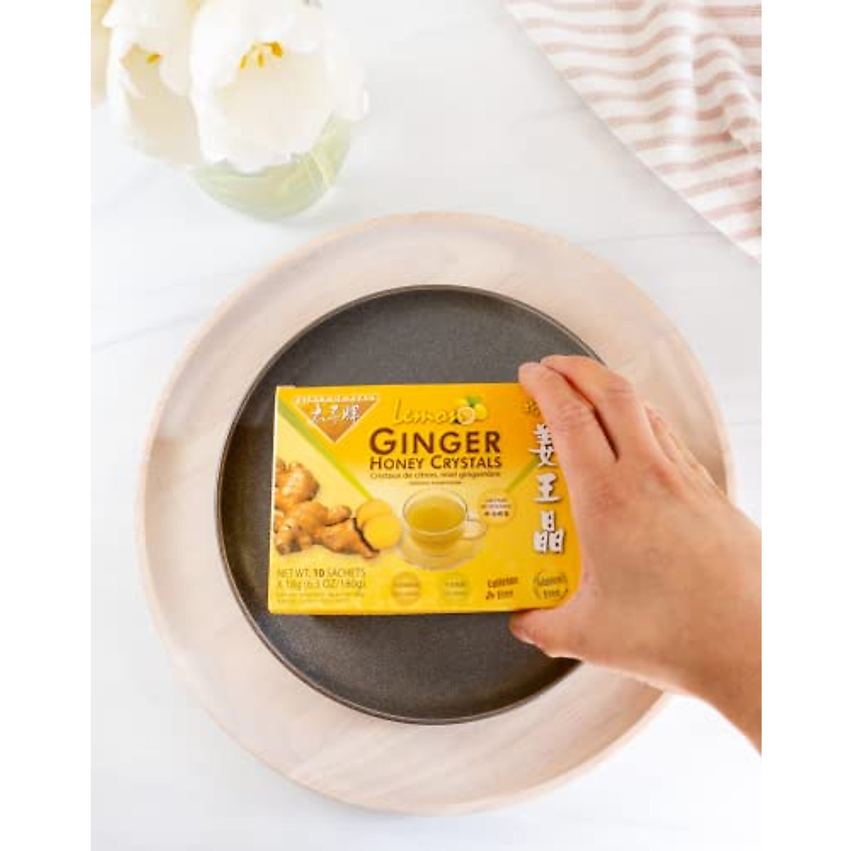Prince of Peace Instant Lemon Ginger Honey Crystals, 2 Pack of 30 Sachets – Instant Hot or Cold Beverage – Easy to Brew Ginger and Honey Crystals