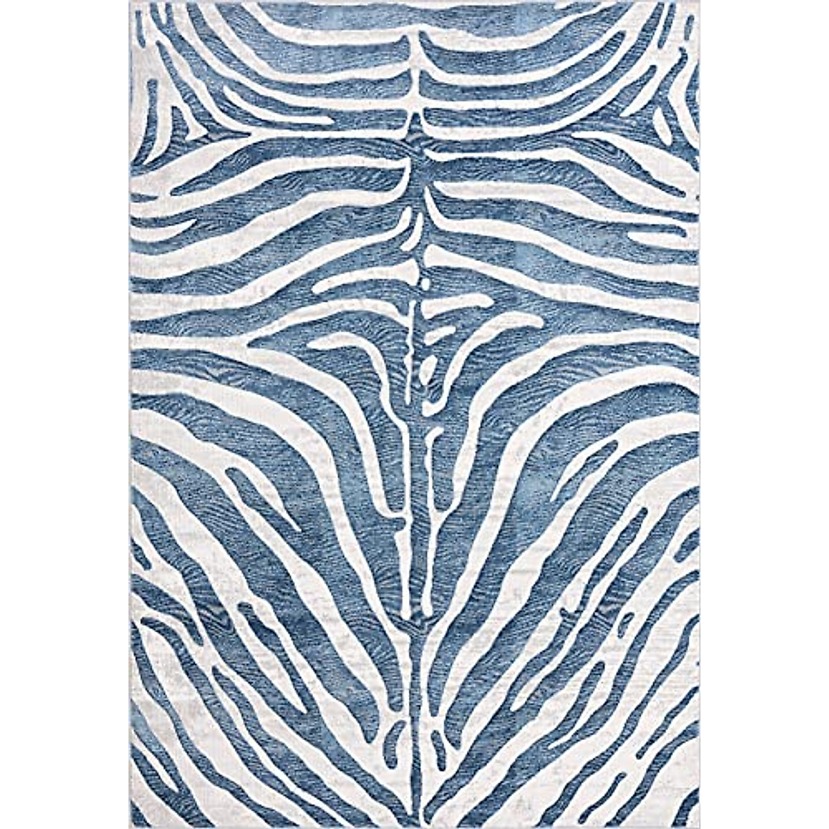 Abani Nova NOV170A Blue Grey Zebra Print Area Rug 6' x 9'