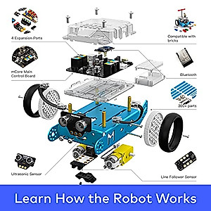Makeblock mBot Robot Kit, STEM Projects for Kids Ages 8-12 Learn to Code with Scratch Arduino, Robot Kit for Kids, STEM Toys for Kids, Computer Programming for Beginners Gift for Boys and Girls 8+