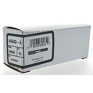 Hillman 44945 1/4-20 x 2-Inch Stainless Steel Hanger Bolts, 15-Pack