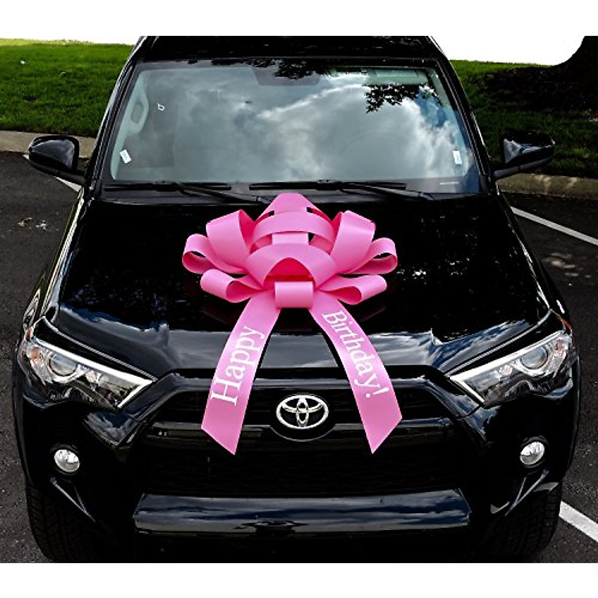 CarBowz Big Pink Car Bow, Happy Birthday Bow, Giant 30" Bow, Non Scratch Magnet, Weather Resistant Vinyl