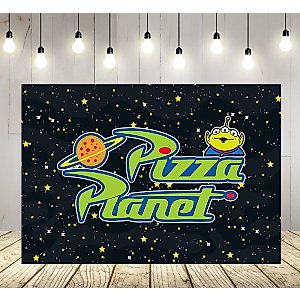 Pizza Planet Backdrop for Birthday Party Supplies Photo Backgrounds Toy Story Birthday Theme Baby Shower Banner 59x38in Yellow