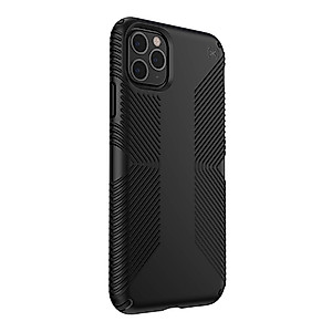Speck iPhone 11 Pro Max Case - Drop Protection & Scratch Resistant, Extra Grip, Dual Layer, Slim Design - Black Case for iPhone 11 Pro Max - Wireless Charging Compatible - Presidio