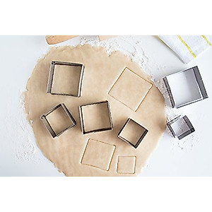 Fox Run, 1 x 2.75 x 2.75 inches, Square Cookie Cutter Set