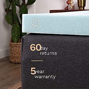 ViscoSoft Memory Foam Mattress Topper Cal King - Made in USA 3 Inch Reflex Gel Mattress Pad CertiPUR-US Certified Blue