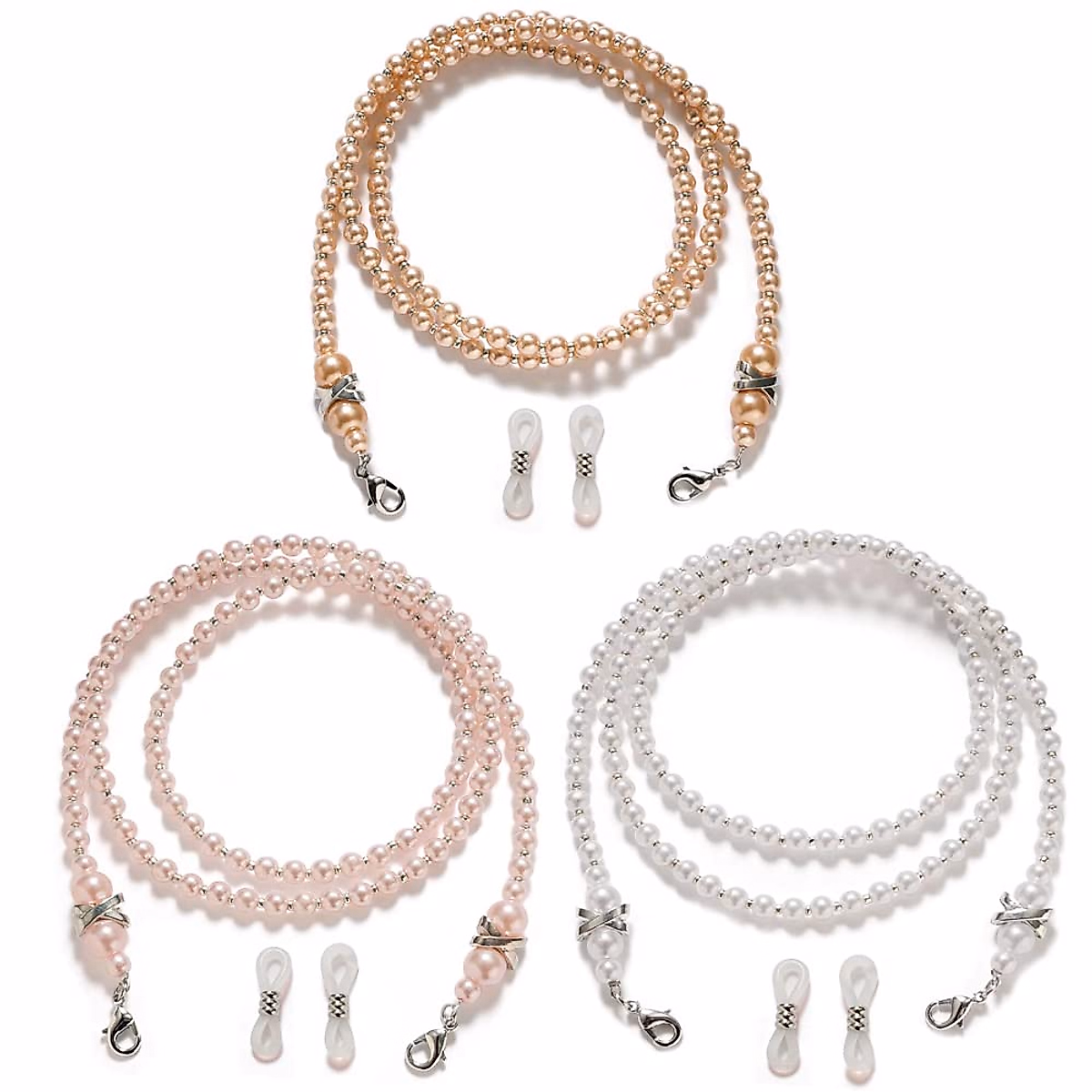 Tiwnefua Eye Glasses String Holder Premium Beaded Eyeglass Holders Around Neck Eyeglass Chain Cord for Women, Style C, Standard