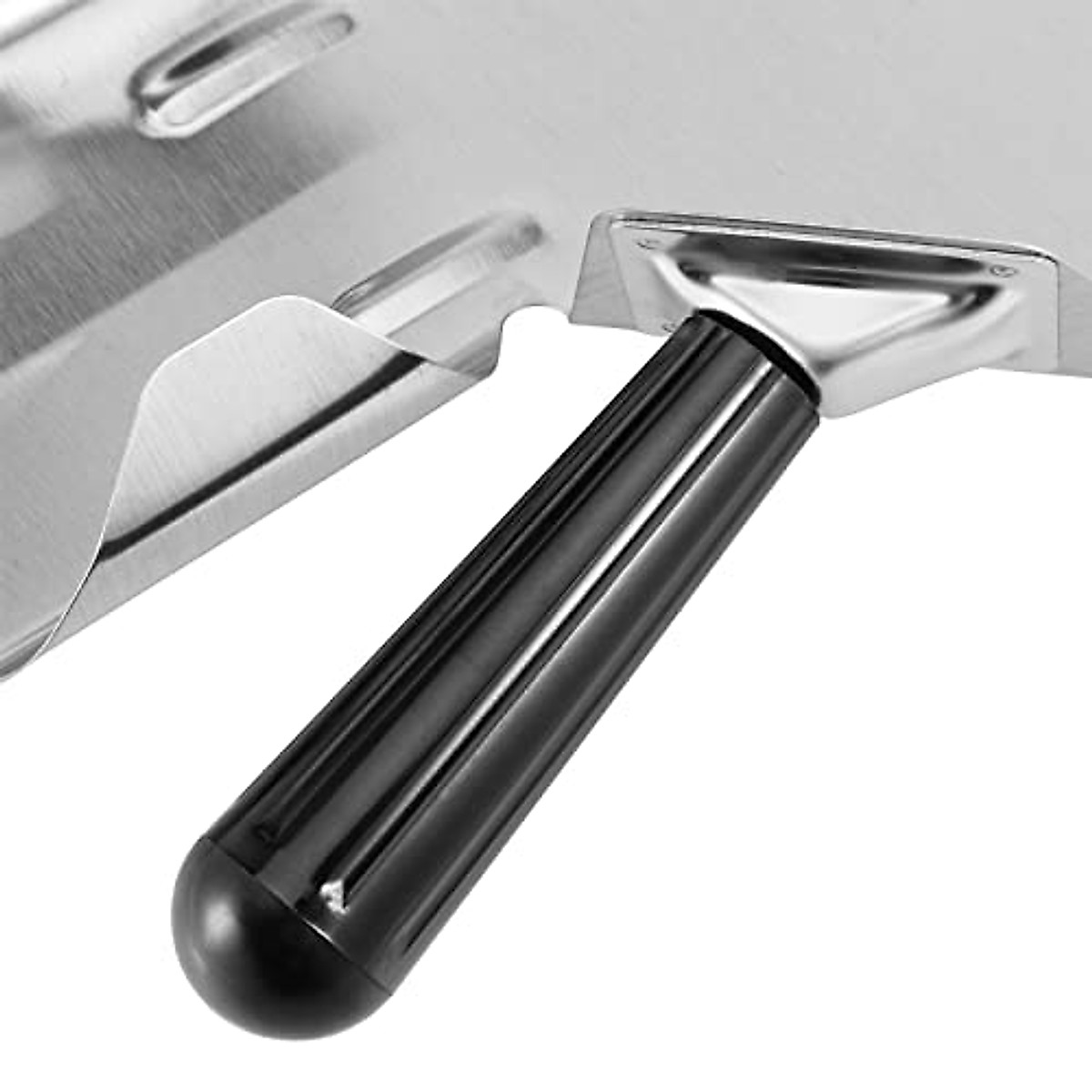 JEUIHAU 2 Pcs Stainless Steel French Fry Scoop, Double Handle Popcorn Scoop, Stainless Steel Commercial French Fry Bagger for Popcorn, Chip, Candy, Desserts, Snacks, Ice, Dry Goods