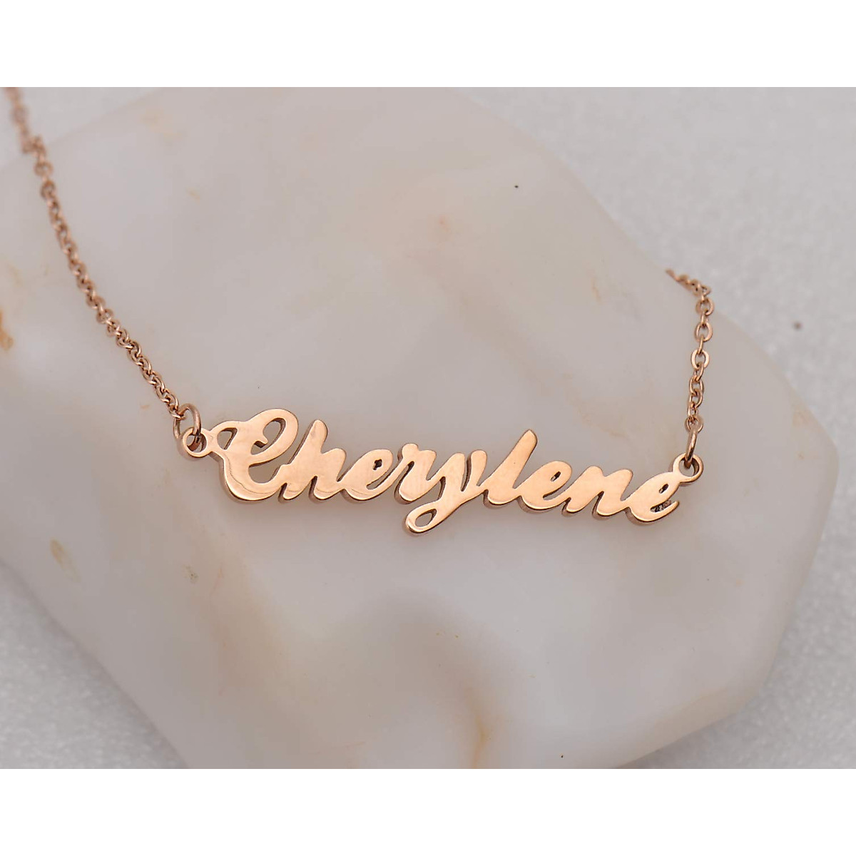 GR35Z9 Customized Made 18K Gold Plated Any Name Necklace Personalized for Her Cobi