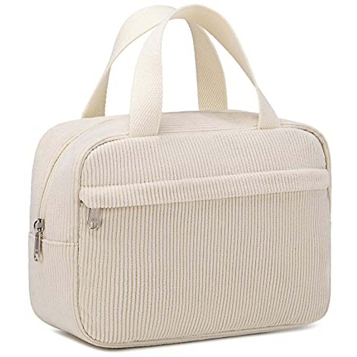 Makeup Bag for Women Girls Cute Corduroy Travel Cosmetic Tote Large Make Up Organizer Toiletry Bags Zipper Pouch Purse