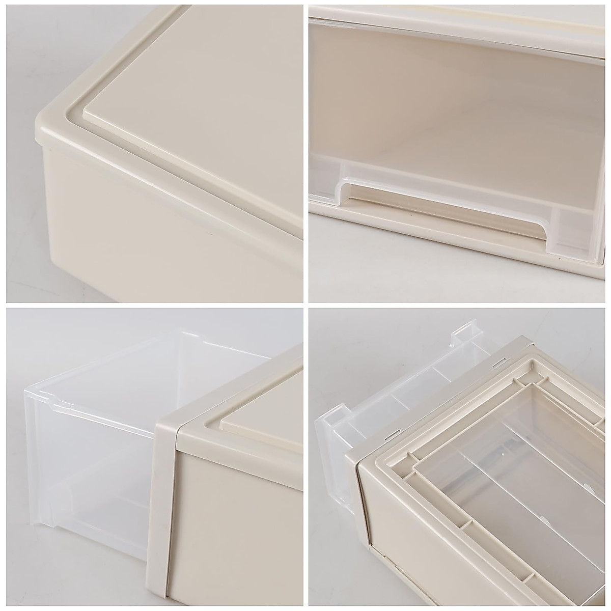 Lesbin 1-Pack Plastic Storage Drawer, 12 Quart Stacking Drawer Unit