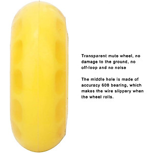 Roller Skate Wheel Accessories Luggage Replacement Wheel Yellow PU with 608ZZ Bearing Luggage Cart Skates Accessories 64x24x8mm