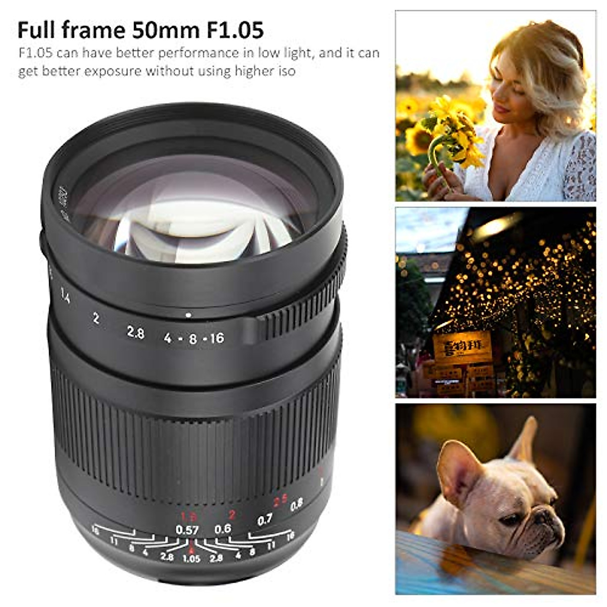 Vipxyc Camera Lens, F1.05-16 50mm Manual Focus Lens Z Mount Full Frame/APS Lens Black for Nikon Z6/Z7/Z50/Z6II/Z7II Camera