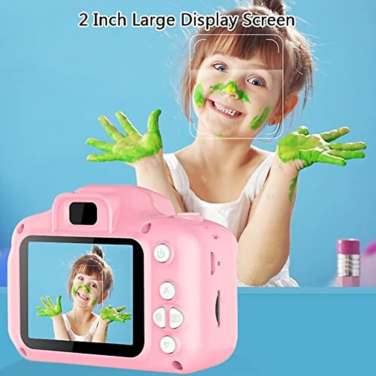 dsfen 1080P High Resolution Kids Digital Camera Mini Video Camcorder with 13 Mega Pixels 2 Inch Large IPS Display Screen for Boys Girls