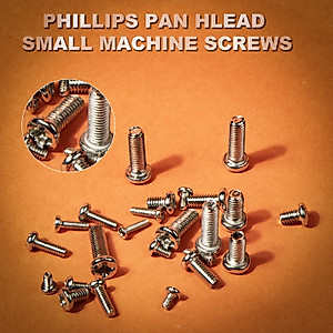 Zmbroll 1200Pcs Phillips Pan Head Small Machine Scews,Tiny Screw,Small Bolts Pan Head Screw,Mini Screw Assortment Kit for Eyeglasses,Watches,Clocks,Mobile Phone