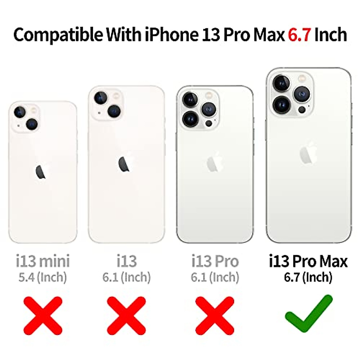 HianDier Wallet Case Compatible with iPhone 13 Pro MAX Case 5G 6.7-inch Slim Protective with Credit Card Slot Holder Flip Folio Soft PU Leather Magnetic Closure Cover, White