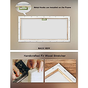 Creoate Just Breathe Bedroom Wall Art, Purple Lavender Picture with Inspirational Quotes Canvas Print Artwork for Home Decoration