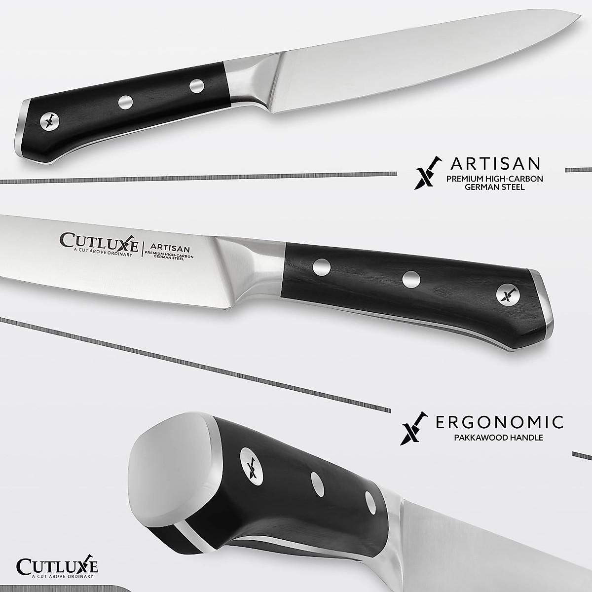 Cutluxe Utility Knife – 5.5" Paring Kitchen Knife – Forged High Carbon German Steel – Full Tang & Razor Sharp – Ergonomic Handle Design – Artisan Series
