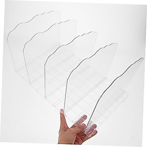 COOLHIYA Magazine Rack Clear Shelves Bookshelf Bookends Desktop Bookcase Book Shelves Bag Bookend Support Bag Organizer Plastic Bookend Closet Shelf Bag Holder Bag Rack Abs Transparent