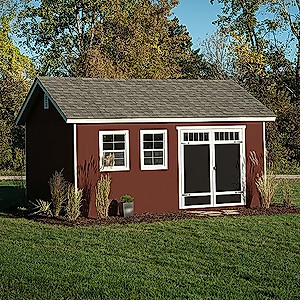 Handy Home Products Scarsdale 10x16 Do-it-Yourself Wooden Storage Shed with Floor