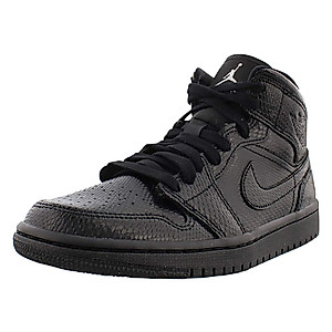 Nike Men's Air Jordan 1 Mid Shoes, Black White, 11
