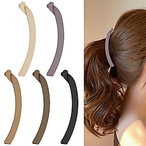 YARIEW 5 Pcs French Banana Hair Clips Vintage Clips for Hair, Strong Hold Ponytail Clips for Fine Hair, Non-slip Interlock Matte Banana Clips Small Durable Simple Hair Accessories for Women and Girls