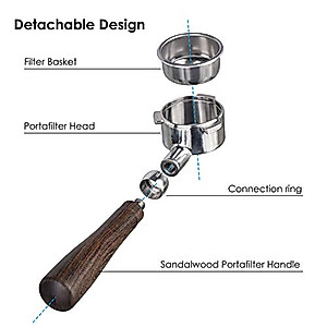 54mm Bottomless Portafilter, MATOW 54mm Bottomless Naked Portafilter Compatible with 54mm Breville Barista Series and 54mm Breville Machines (Filter Basket Included)