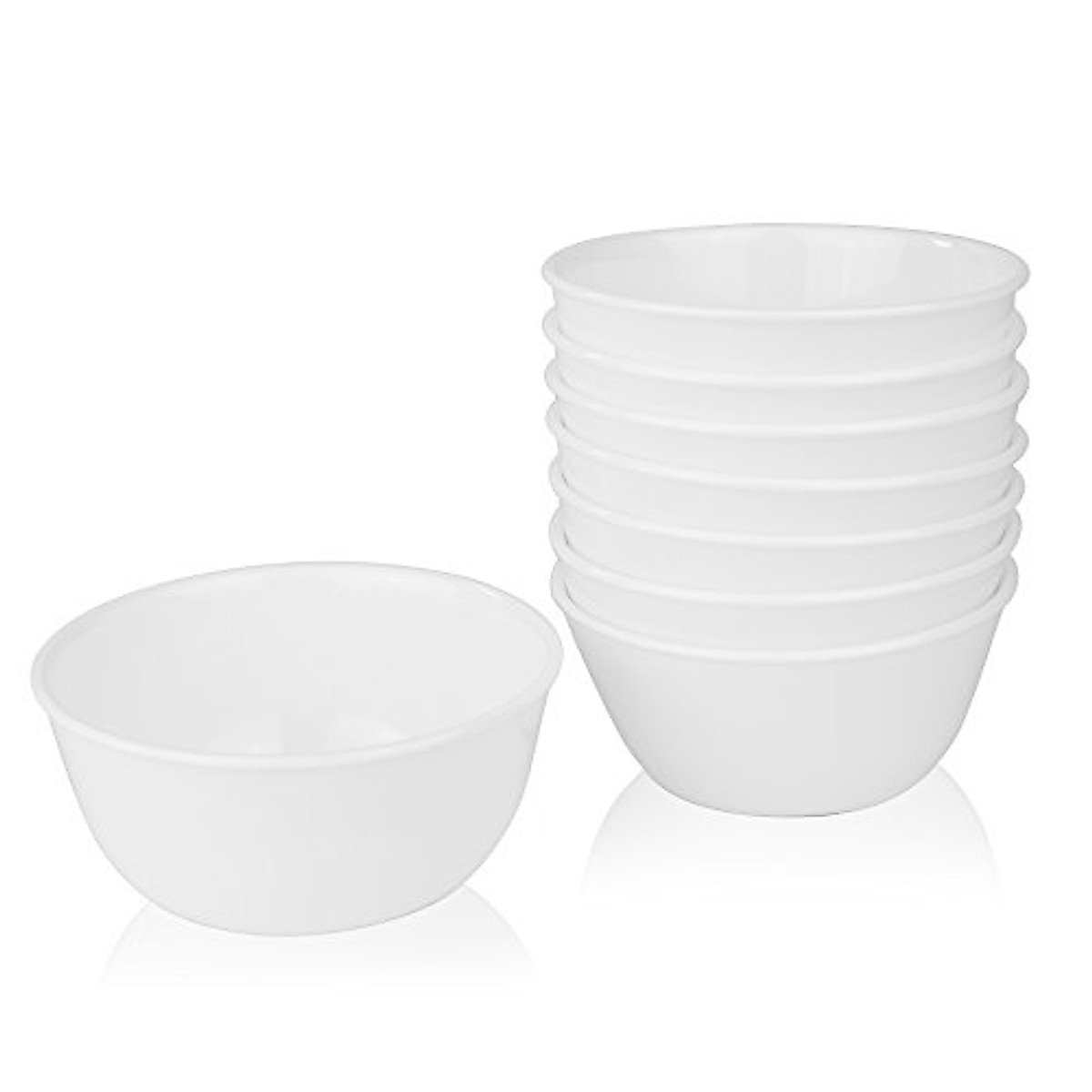Corelle Livingware Winter Frost White 28 Ounce Glass Soup / Cereal Bowl (Set of 8)